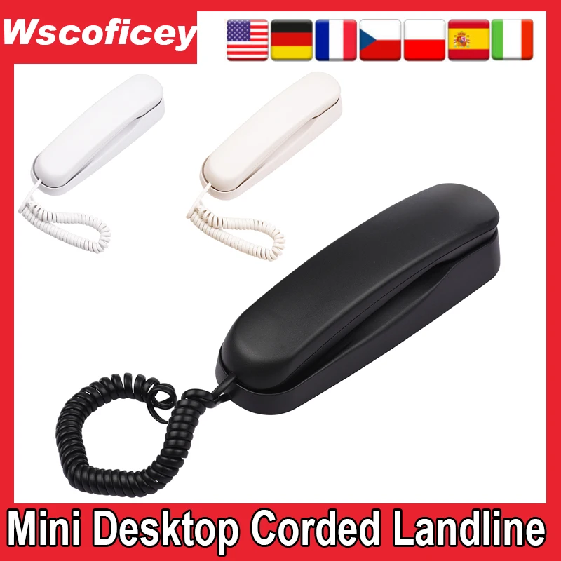 Mini-Desktop-Corded-Landline-Phone-Fixed-Telephone-Wall-Mountable ...