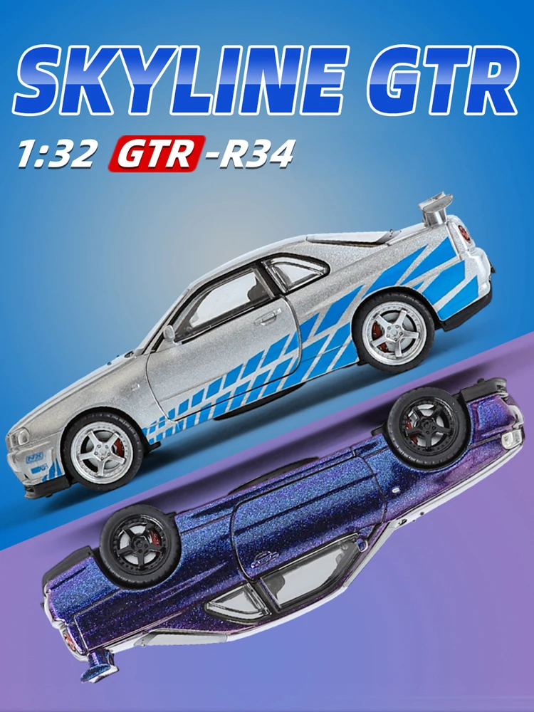 Nissan-Skyline-GTR34-Modelo-Sport-Car-1-32-Diecast-JDM-R-pido-e-Furioso ...