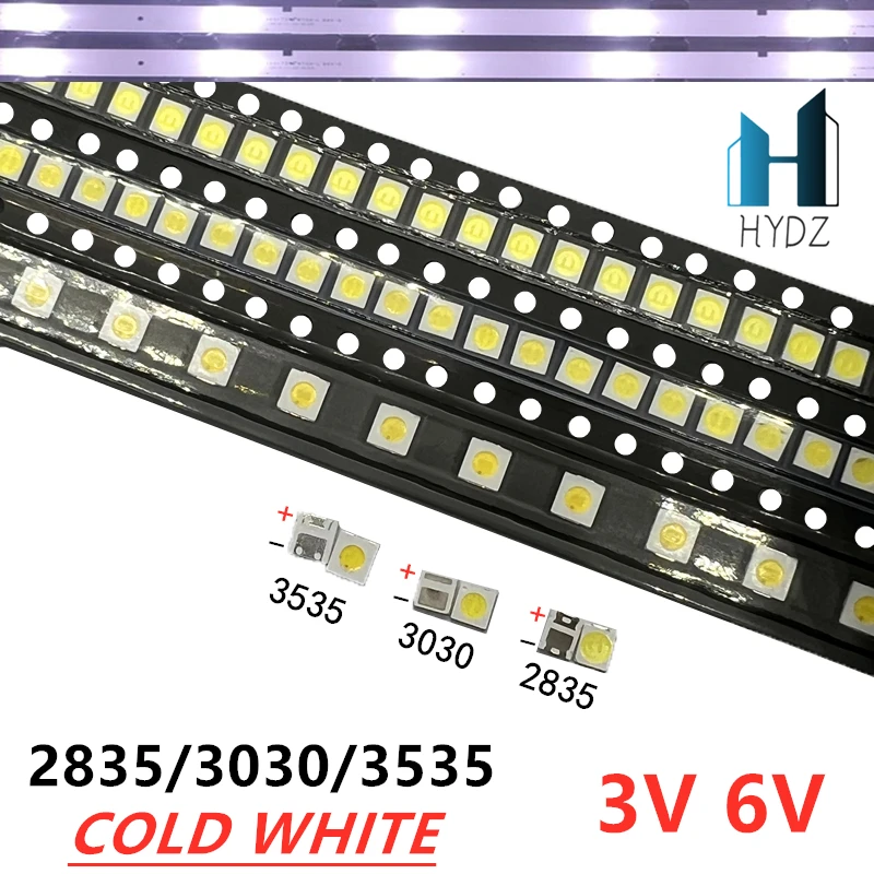 LG LED TV 백라이트 2835 3030 3535, 3V, 6V, 1W, 3W 키트, LCD TV 수리용, 차가운 흰색 ...