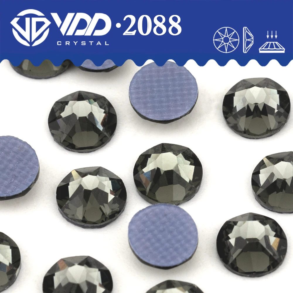 VDD 003 Black Diamond High Quality AAAAA Hot-Fix Glass 2088 Rhinestones ...