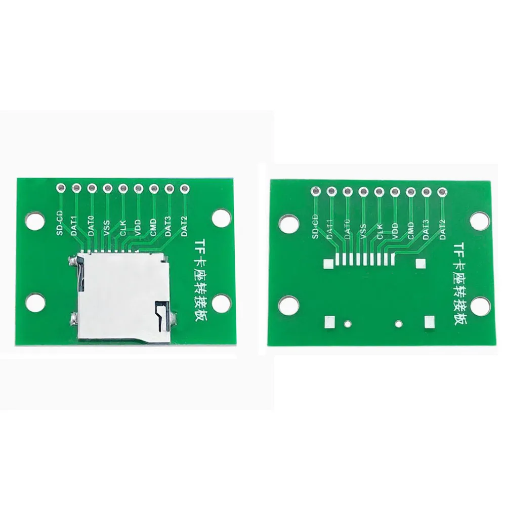 2pcs 9P TF Slot Welding Type SD Socket with 2.54mm PCBBoard Self-Spring ...