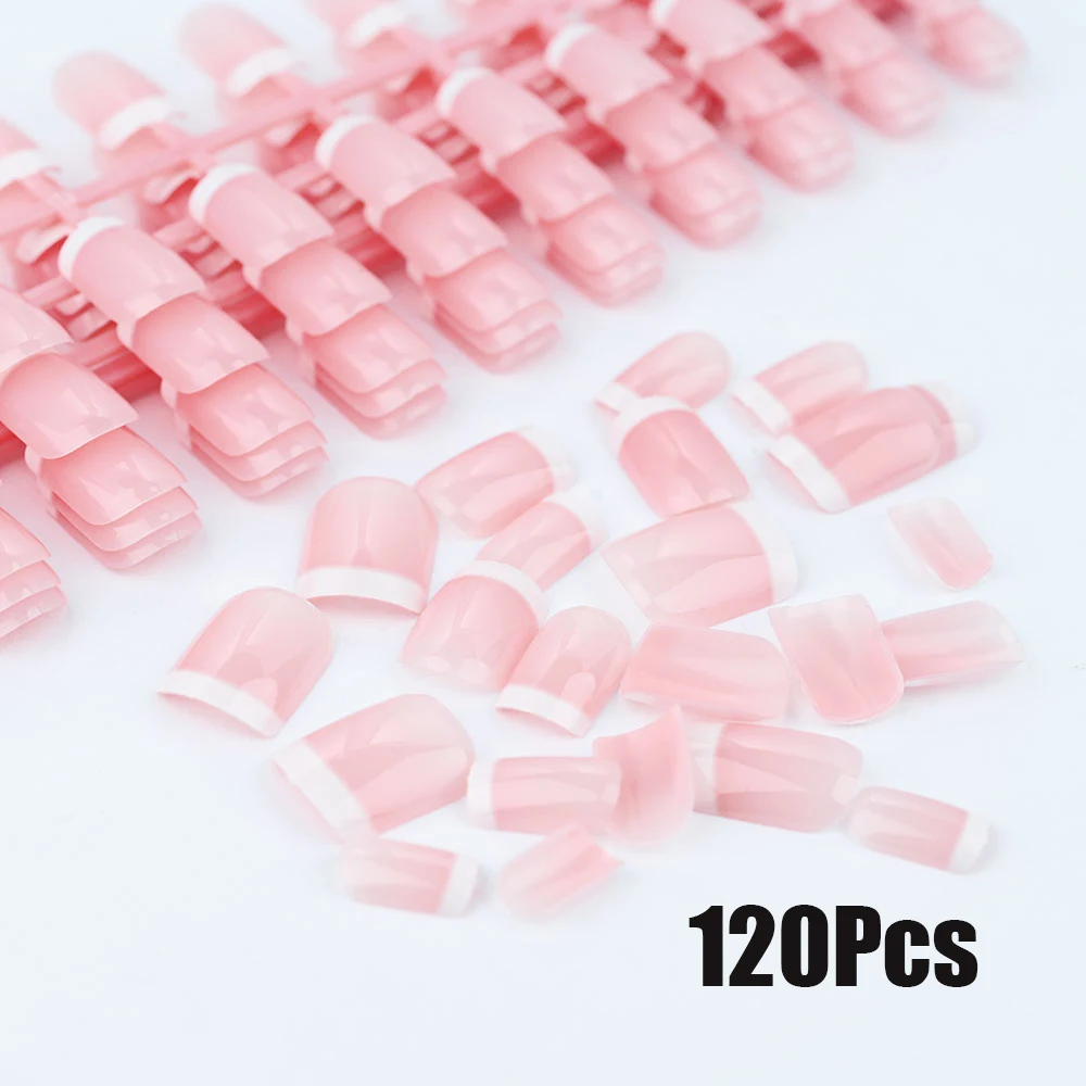 120Pcs-French-Square-Round-Nail-Tips-Press-on-Nail-12-Size-False-Nail ...