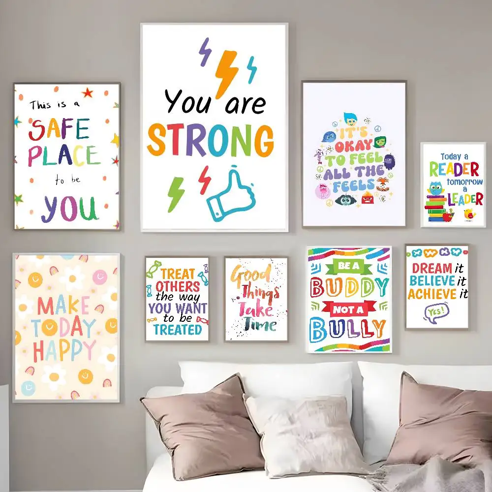 Positive Kid Classroom Wall Picture Poster HD art sticky wall ...