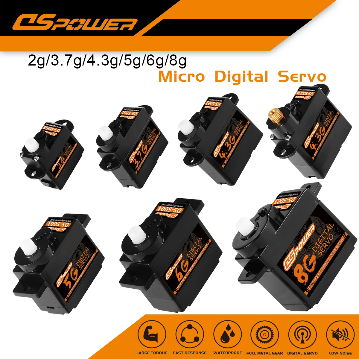 DSpower 2g 3.7g 4.3g 5g 6g 8g Micro Digital Servo mini servo for F949S ...
