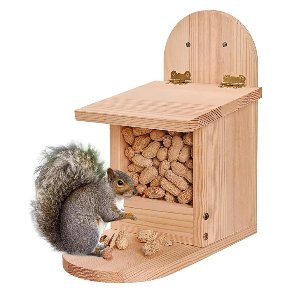 Wooden-Squirrel-Picnic-Table-With-Roof-Squirrel-Feeder-House-Wild ...