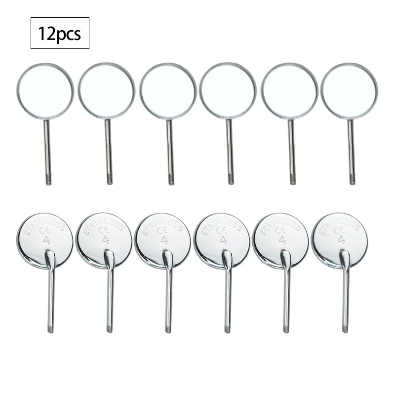 12Pc-box-Dental-Mouth-Mirror-Reflector-Dentist-Equipment-Stainless ...