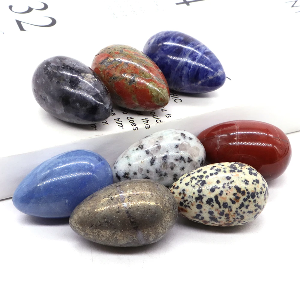 Polished Egg Shaped Gemstone Crafts Natural Stones Room Decor Healing ...