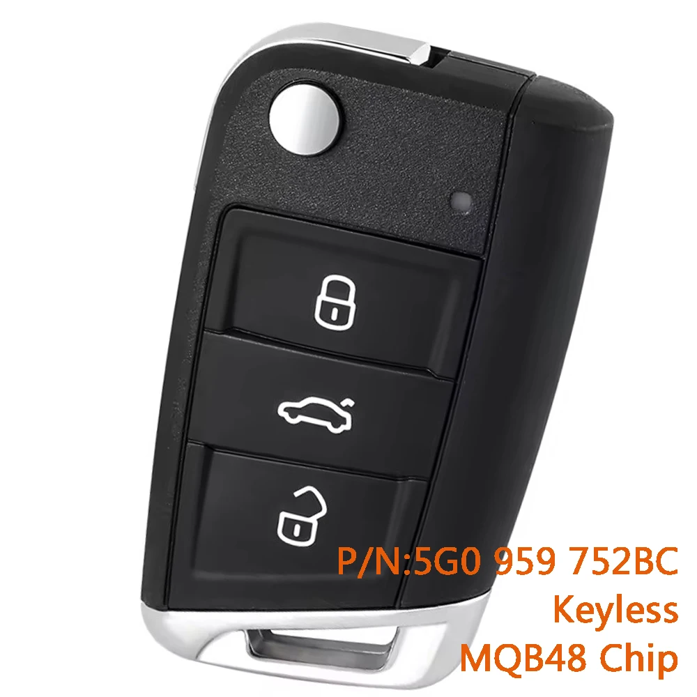 KEYECU 5G0 959 752 BC 5G0959752BC Smart Keyless Remote Key Fob for ...