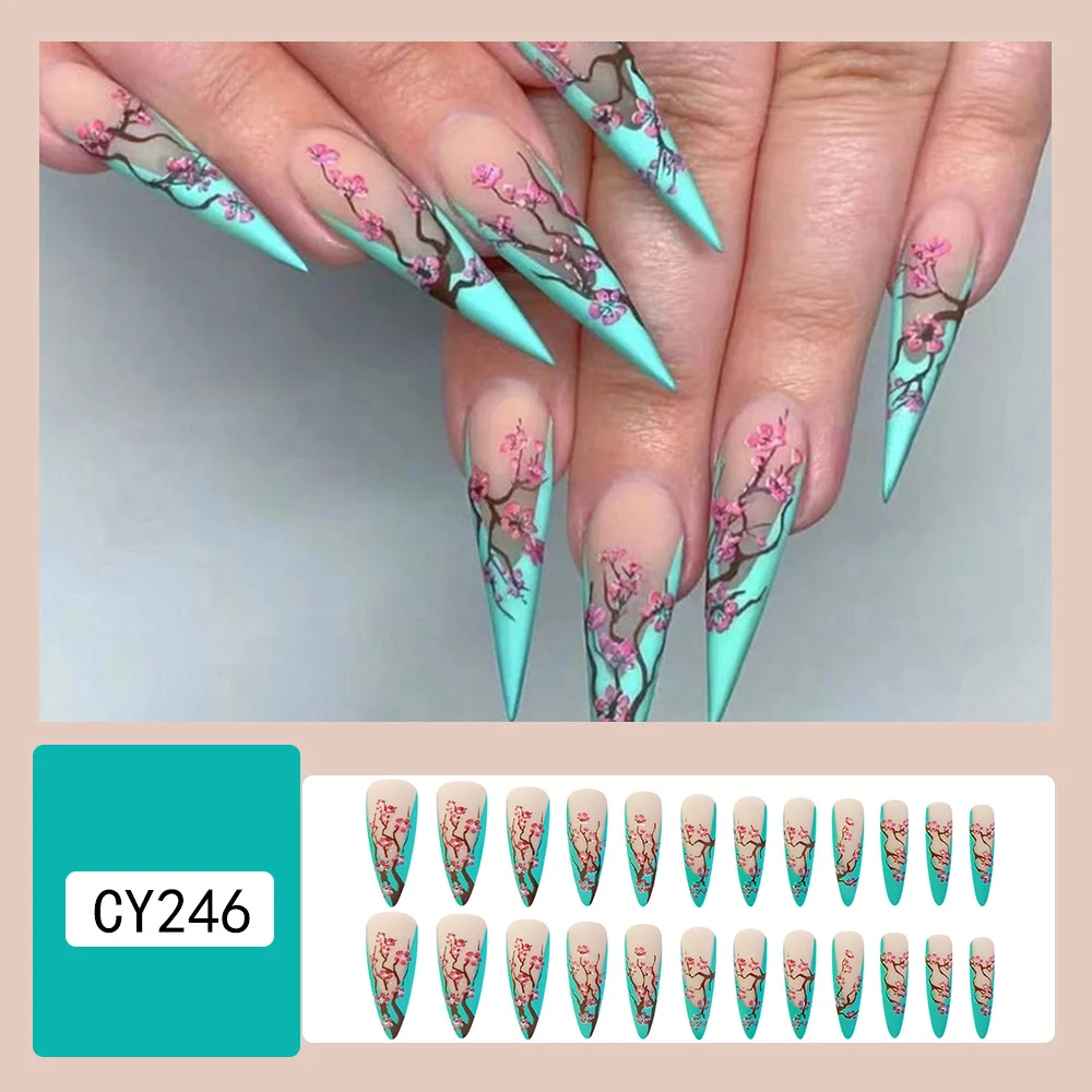 Turquoise Stiletto Nails