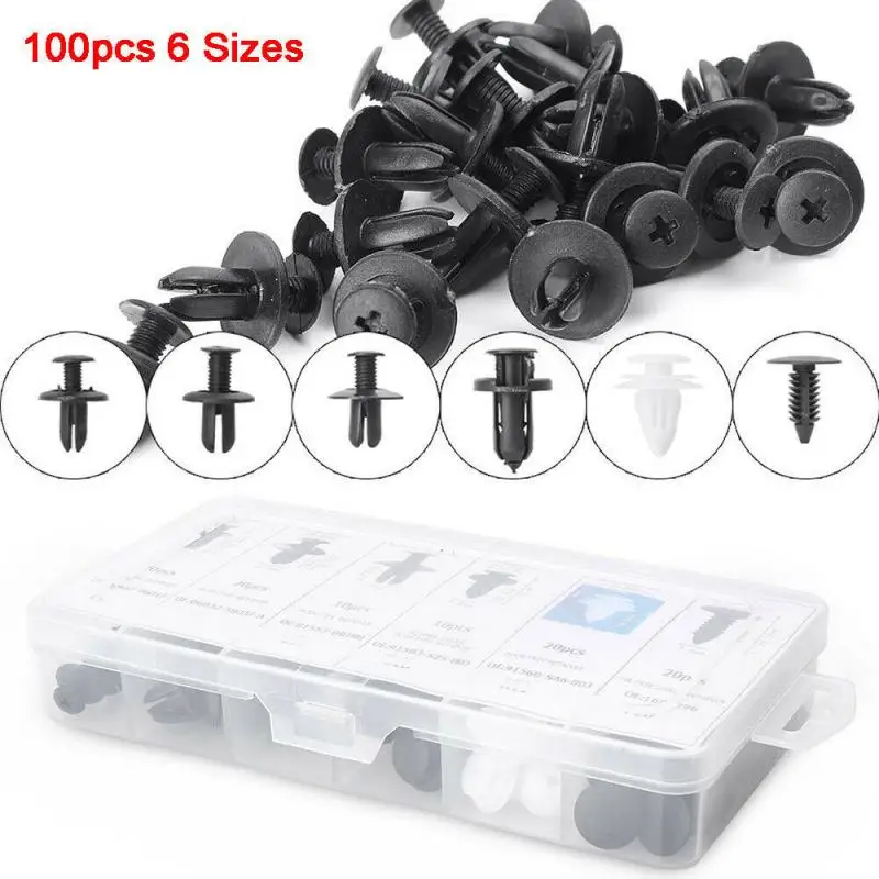 Plastic Car & Truck Door Panels 100pc Clip Trim Car Push Pin Rivet ...