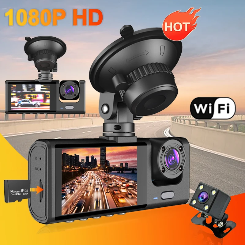 3-Canais-WiFi-APP-Tra-o-Cam-para-Carros-C-mera-Do-Carro-Dvr-1080P ...