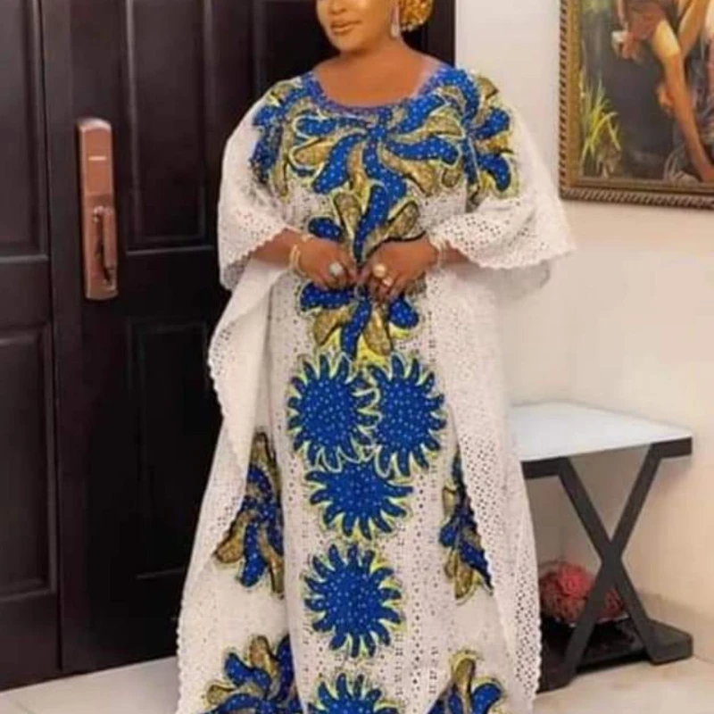 Nigerian Original Bazin Riche Dress African Women Dashiki Outfits Robe ...