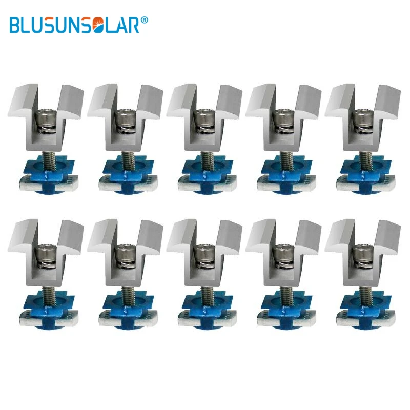 10Pcs-Solar-Panel-Mounting-Brackets-30-45mm-Solar-Rail-End-Clamps ...