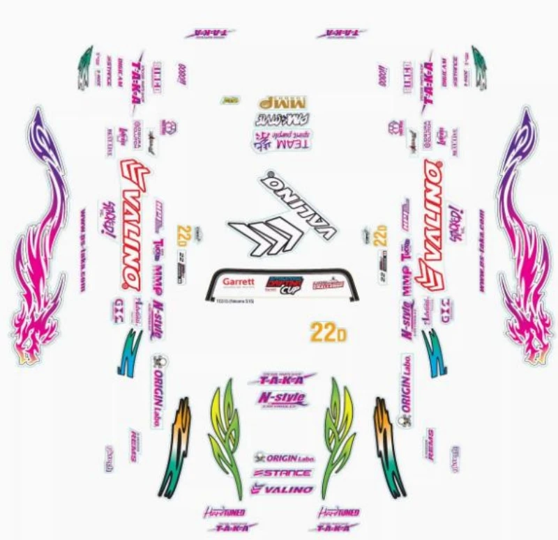 TC960 1/10 Nissan S15 Naoki Drift Sticker Decal sheet - AliExpress 26