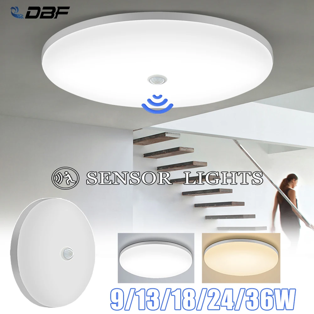 LED-Ceiling-Lights-Smart-PIR-Sensor-Motion-Corridor-9W-36W-110V220V-LED ...