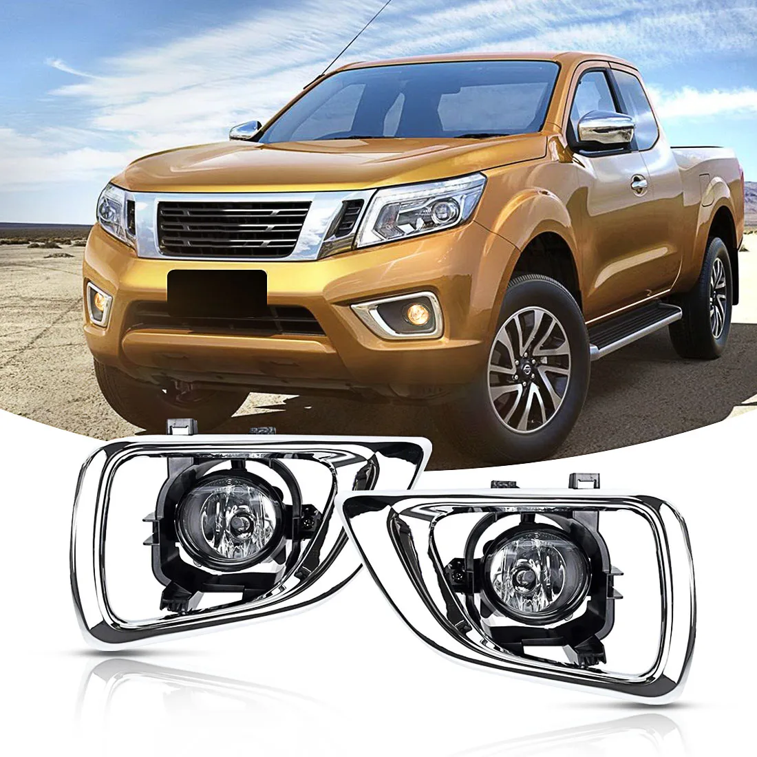 For-Nissan-Navara-Frontier-NP300-2014-2015-LED-Fog-Lights-Car-Front ...