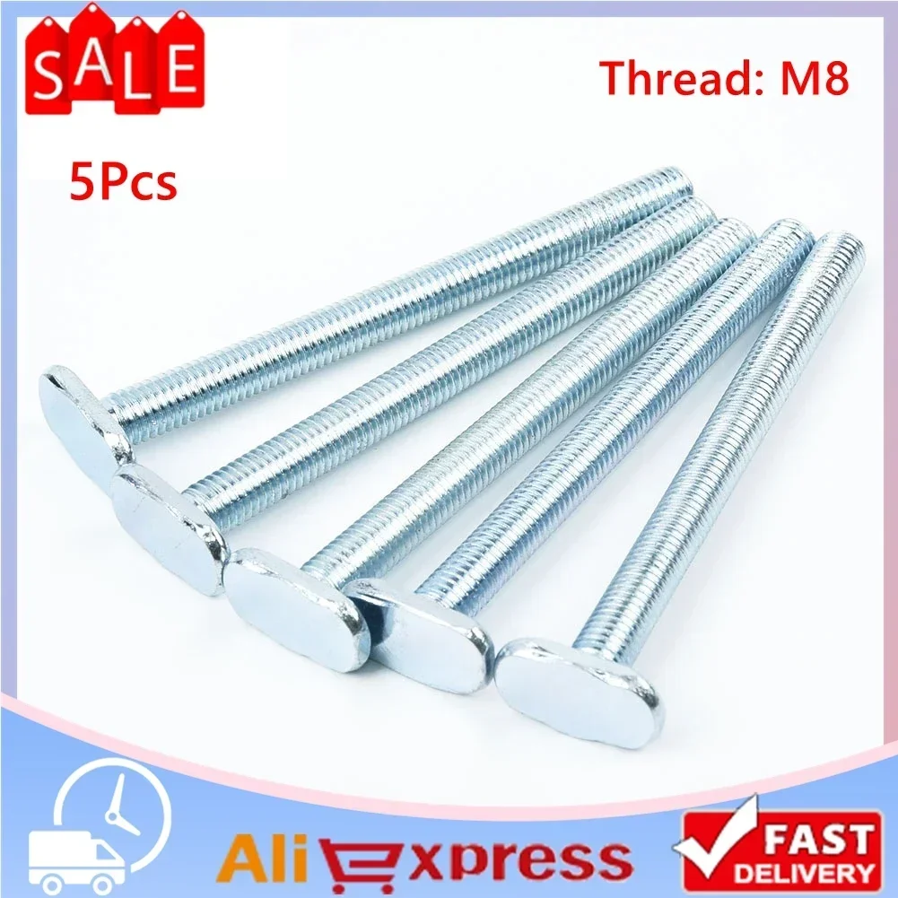 5Pcs M8 T Nut Screws For 19X9.5mm T-Track T-Slot Miter Track Jig Table ...