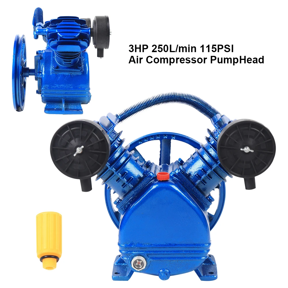 for 3 HP V Style Air Compressor Pump Head Durable 2 Piston Twin ...