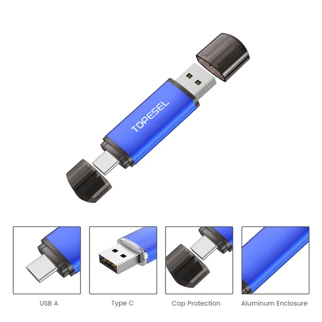TOPESEL USB 2.0 TYPE C USB Flash Drive OTG Pen Drive 64GB 32GB 16GB USB ...