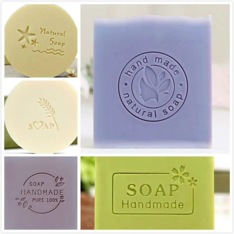 Leaves And Letters DIY Soap Stamp Resin Acrylic Handmade Seal Organic ...