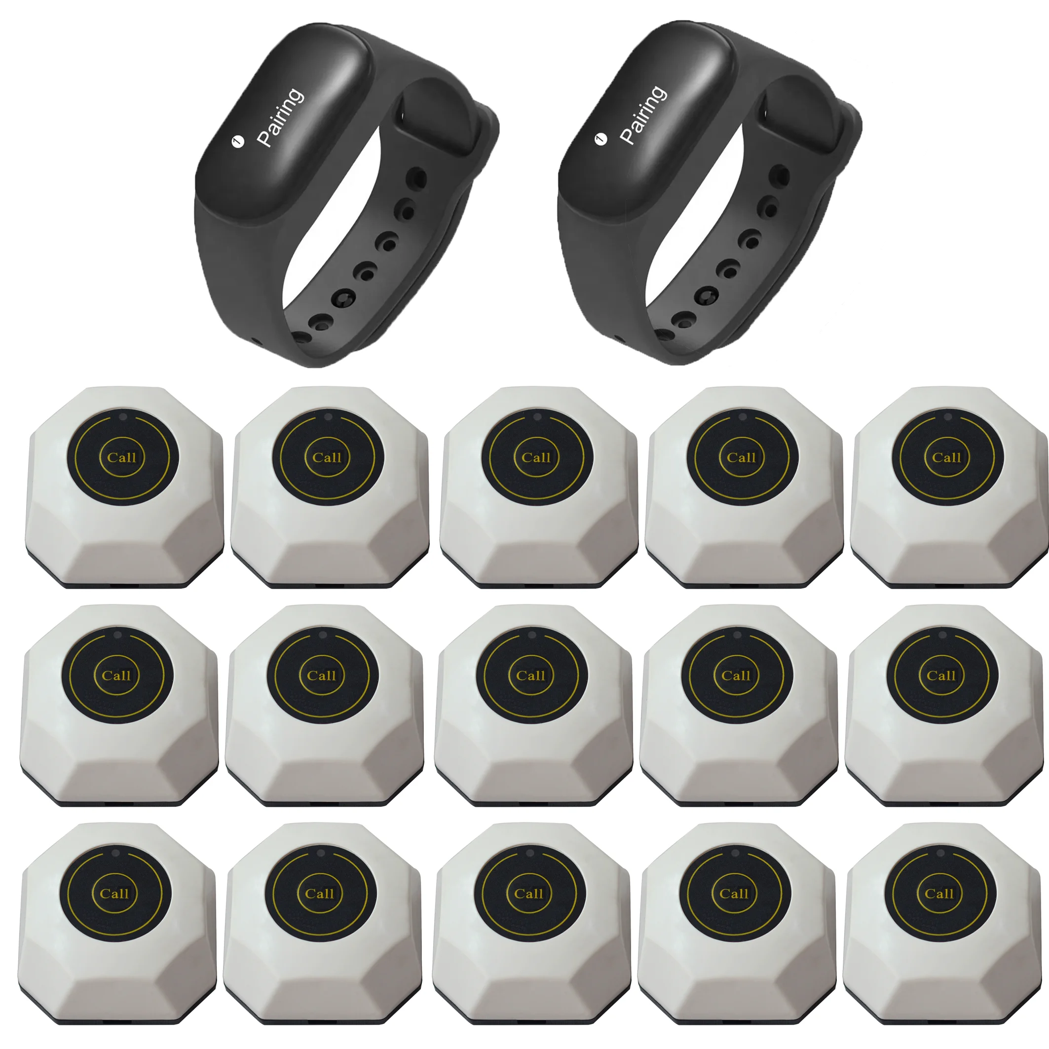 Jiantao Watch Receiver 2 Watch+10/15/20 Call Buttons Wireless Waiter ...