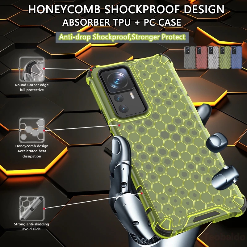 For Xiaomi 12T Pro Case Hard PC Shockproof Protection Bumper Armor ...