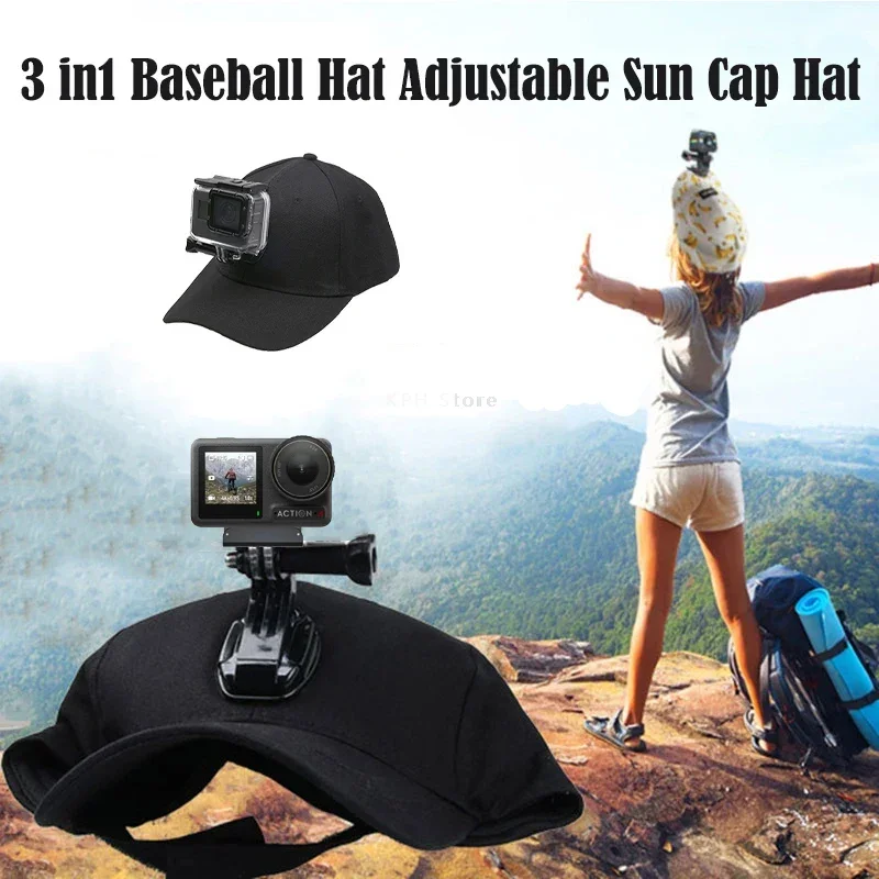 3 in1 Baseball Hat For Insta360 Ace DJI Action 4 Adjustable Sun Cap Hat ...
