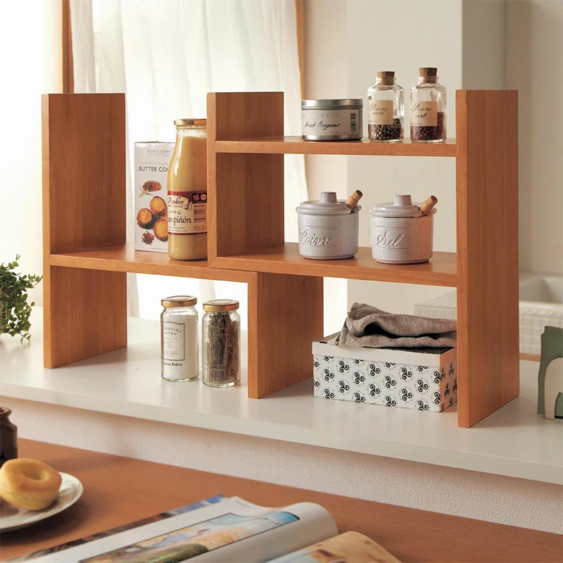 Solid-Wood-Kitchen-Shelf-Table-Extension-Storage-Shelves-Multi-cell ...