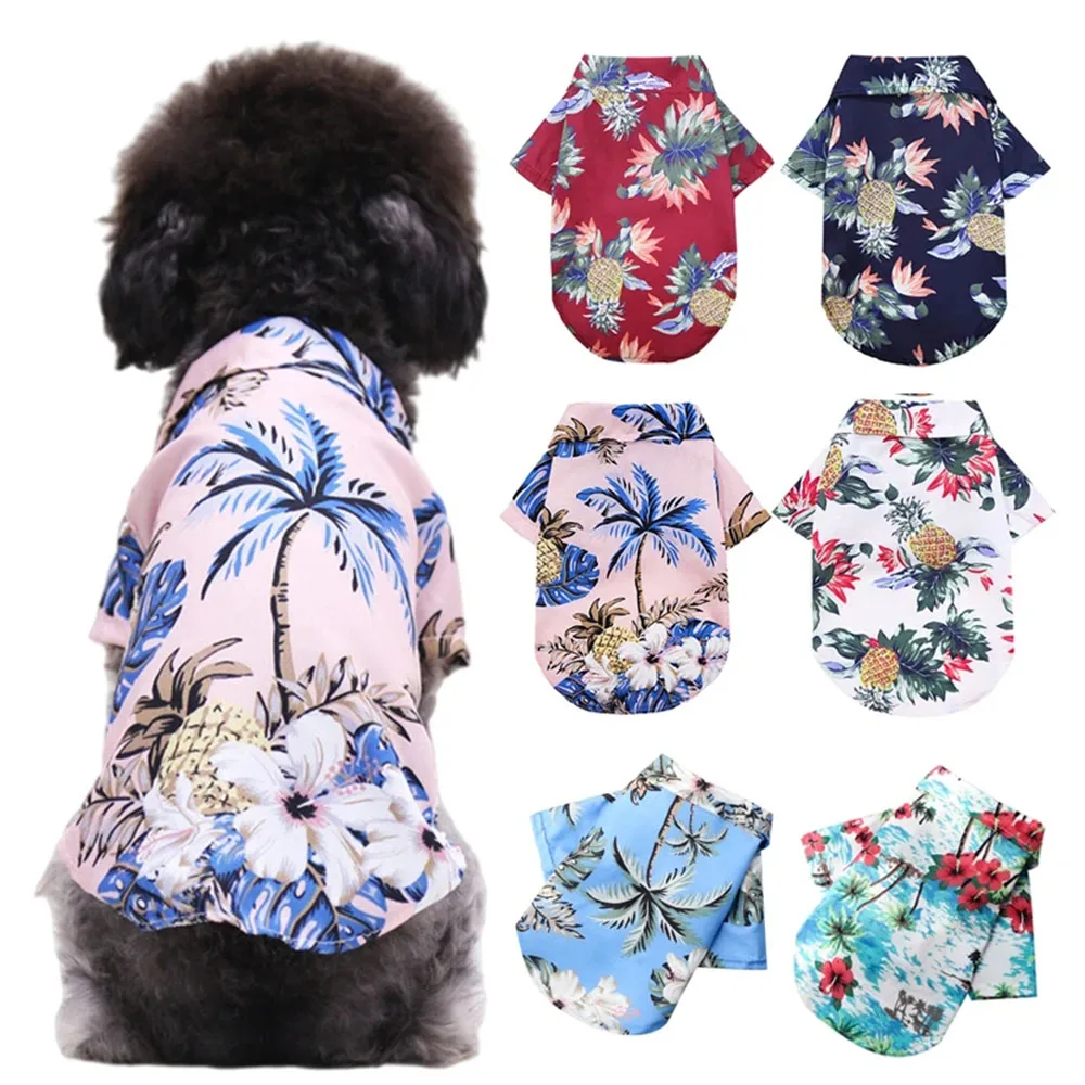 Summer Dog Clothes Cat Shirt Dog Beach T Shrit Hawaiian Style Thin ...