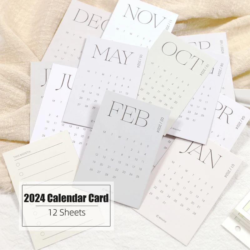 MyPretties-12Sheets-2024-Calendar-Cards-Monthly-Schedule-Memo-Pad-for ...