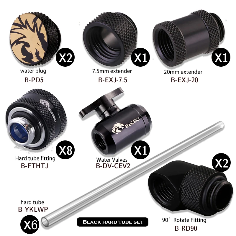 Bykski Od14mm Hard Tube+fitting Combo For Pc Water Cooling System Red ...