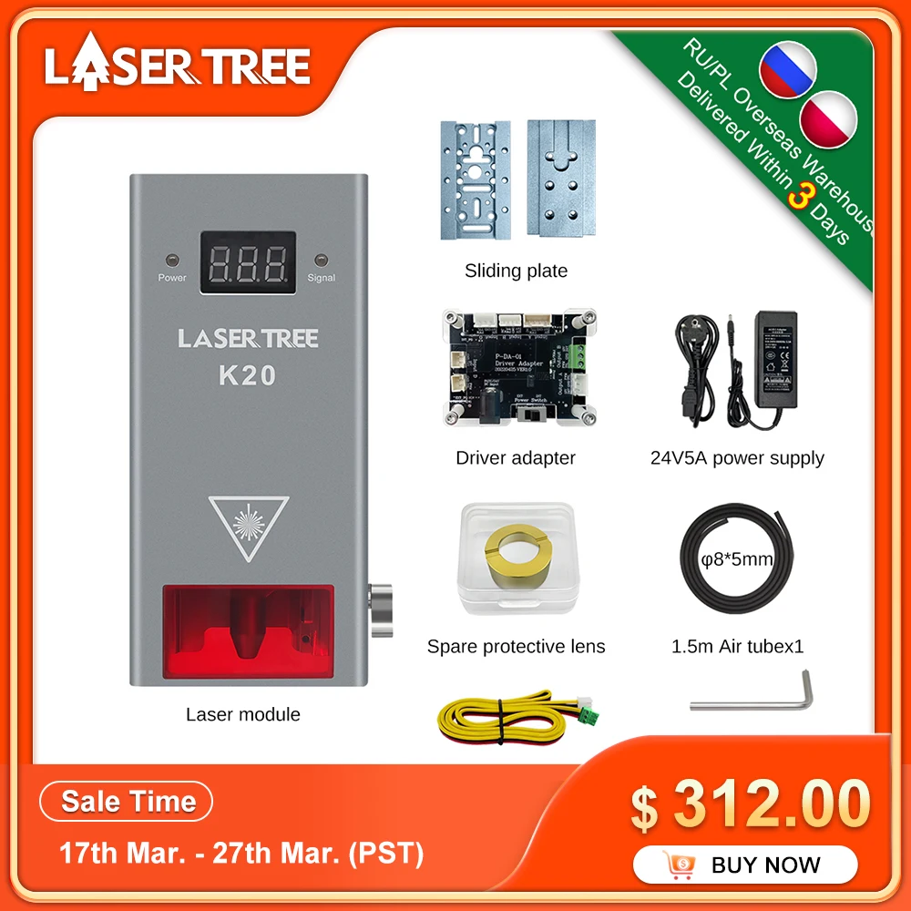 LASER-TREE-20W-10W-5W-Optical-Power-Laser-Head-450nm-Blue-Light-TTL ...