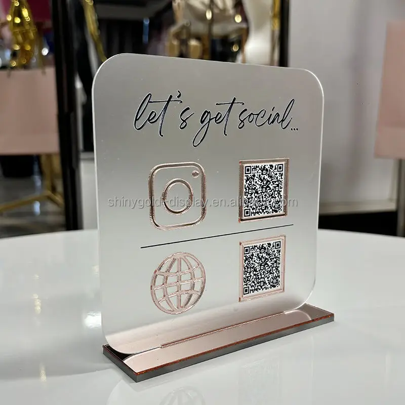 Customized Acrylic QR Code Payment Plaque with Personalized Logo Social ...