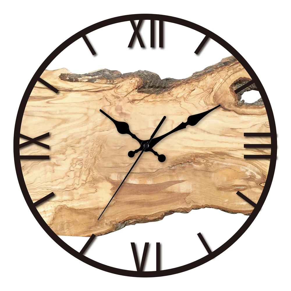New-Transparent-Acrylic-Wood-Grain-Wall-Clock-High-Quality-Luxury-Wall ...