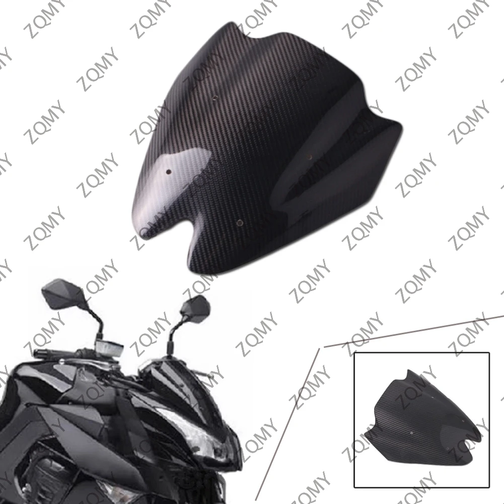 Z1000-Motorcycle-Windshield-Double-Bubble-Windscreen-Carbon-Fiber ...