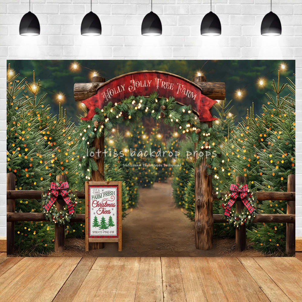 Christmas Holly Jolly Tree Farm Arch Backdrops Kids Adult Photography ...