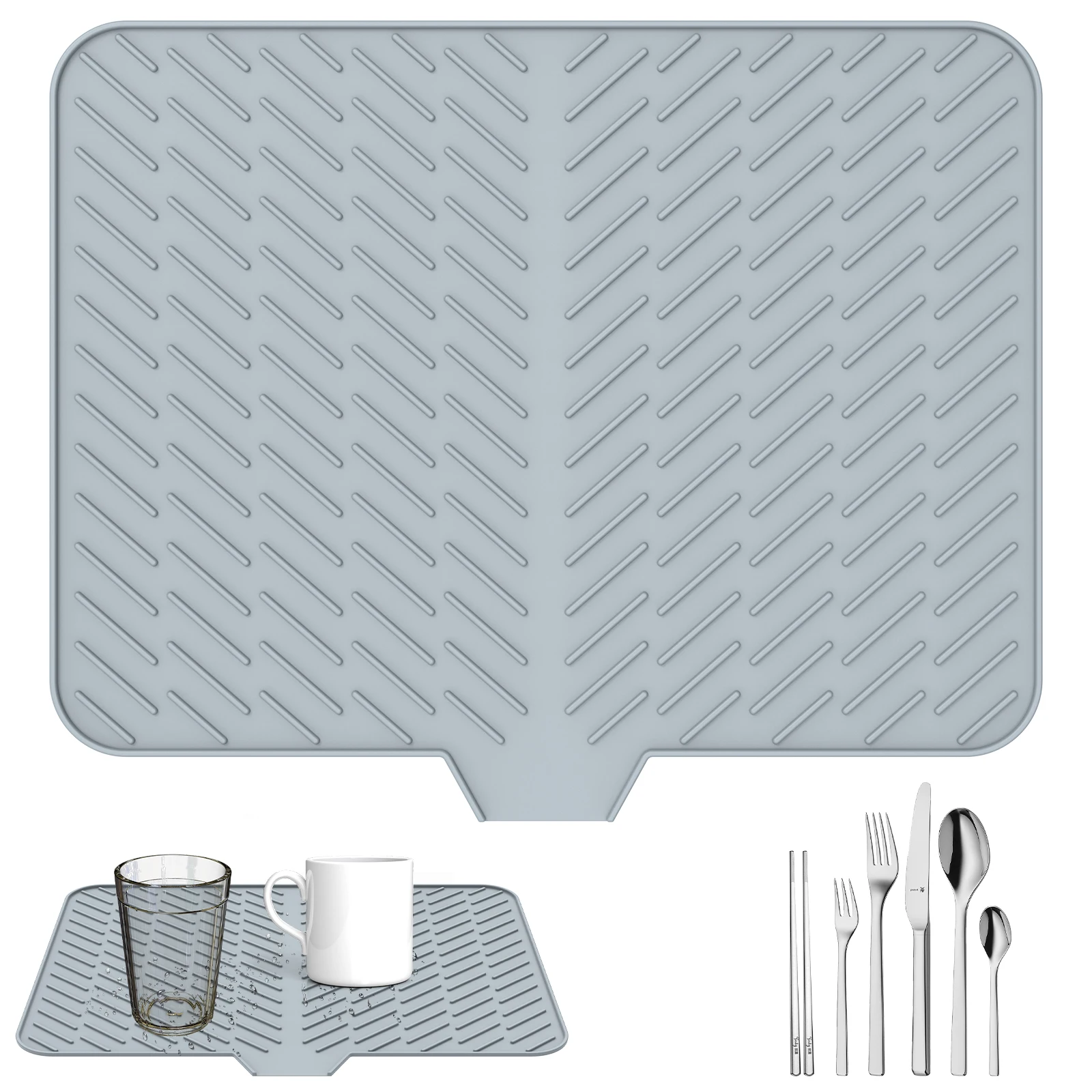 Cutlery-drying-mat-silicone-super-absorbent-dishwashing-drying-mat-non ...