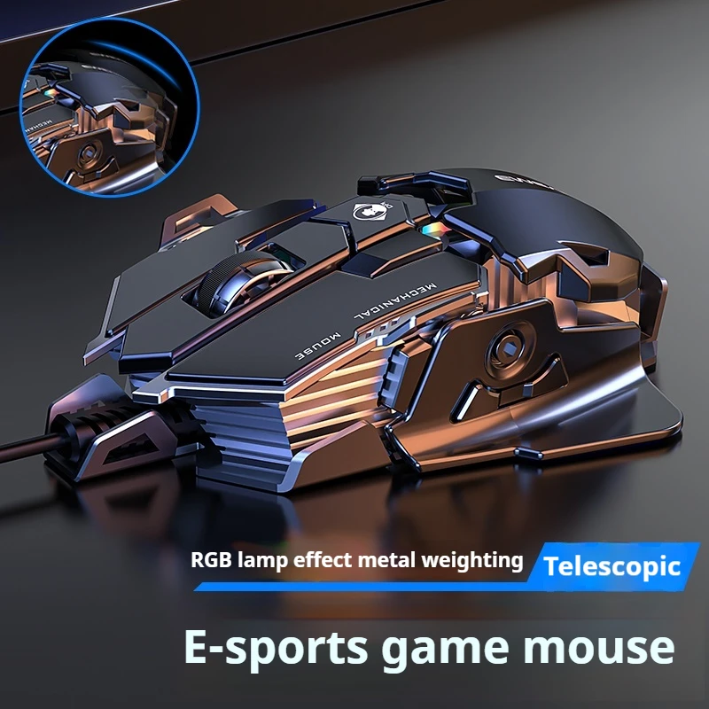 EWEADN Wired Gaming Mouse, RGB, 12800 DPI Adjustable, Electroplated ...