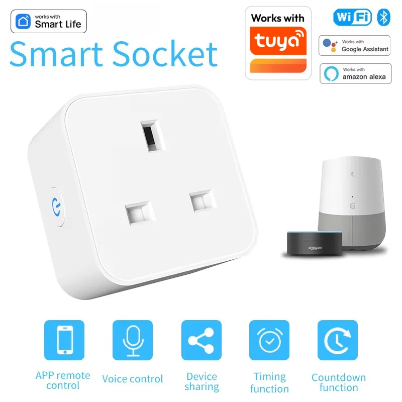 Smart Plug WiFi and BT Socket,UK 16A, Power Monitor, Voice Control ...