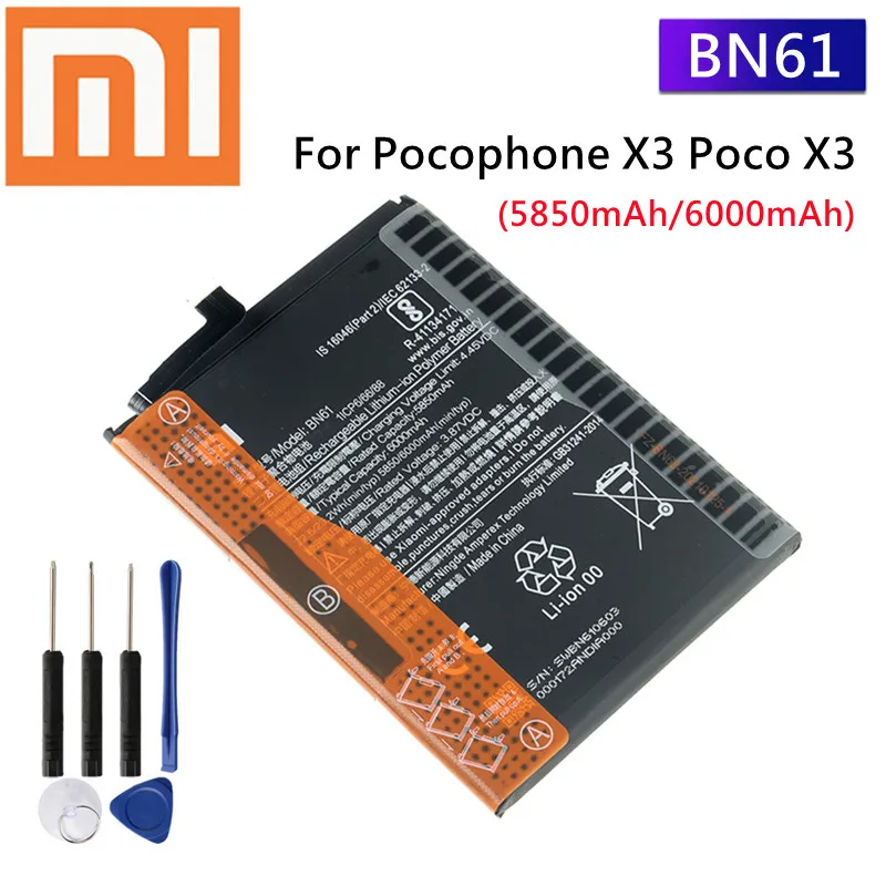 Bateria original do telefone de bn61 xiaomi para pocophone x3 poco x3 ...