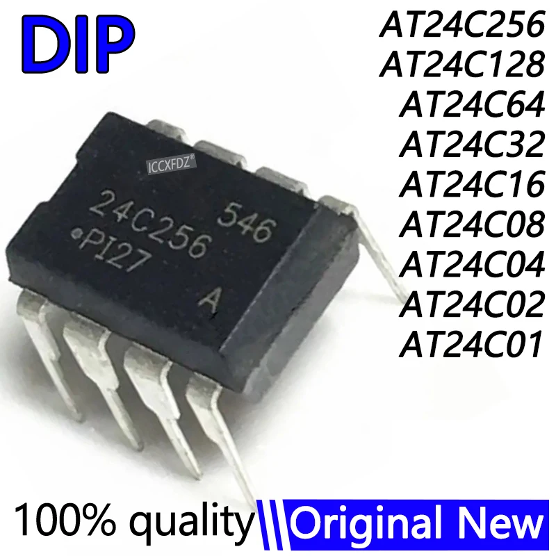 10-AT24C256-DIP-8-24C256-AT24C256N-DIP-AT24C01-AT24C02-AT24C04-AT24C08 ...