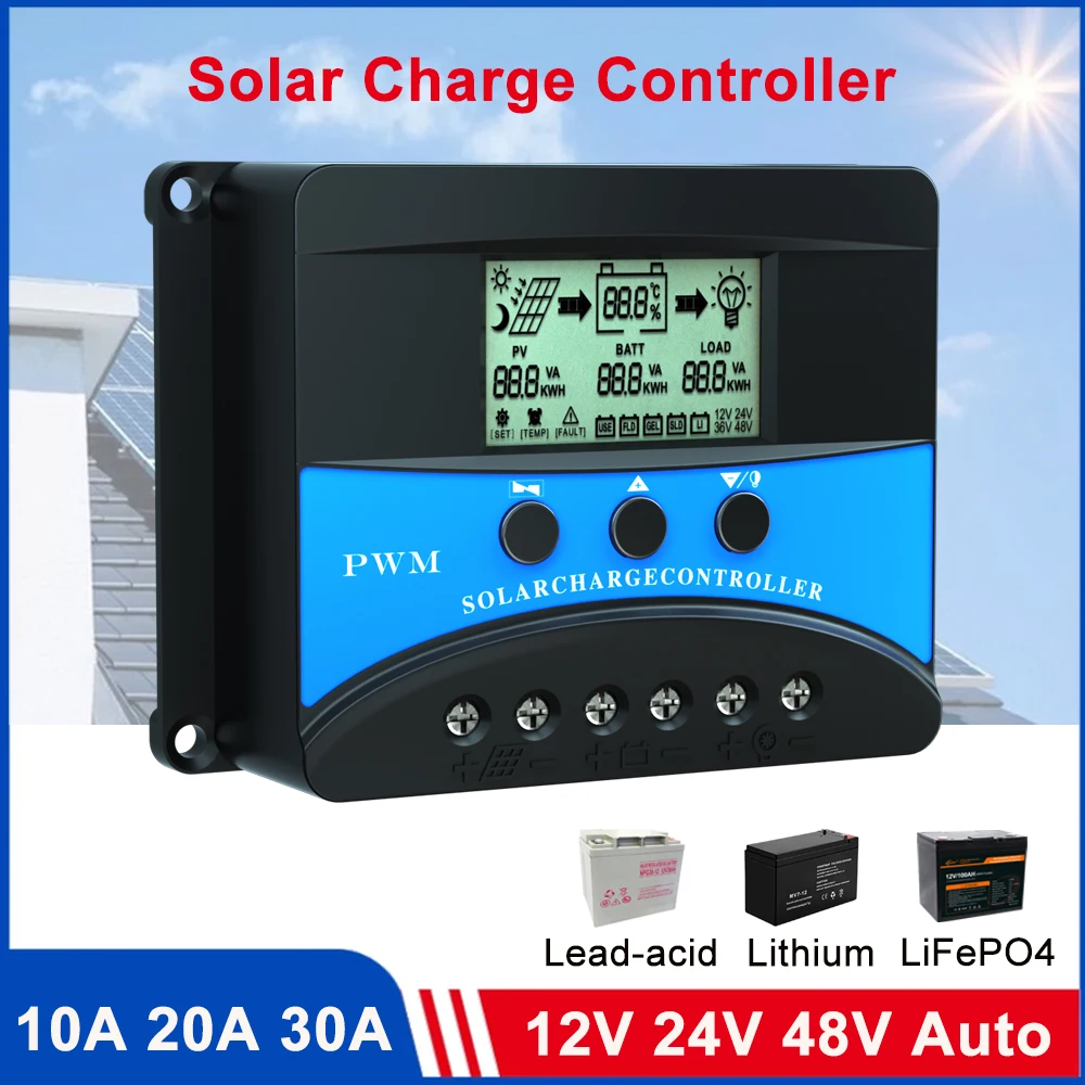 Solar-Charge-Controller-12V-24V-48V-10A-20A-30A-PWM-PV-Regulator-Solar ...