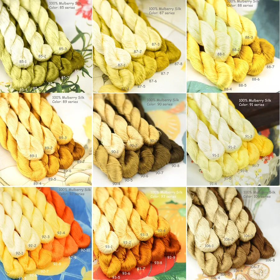 100-Mulberry-Silk-Thread-Embroidery-Yarn-Floss-Su-Silk-Threads-Cream ...