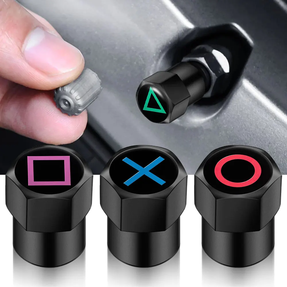 4PCS-Universal-For-Game-Button-Symbol-Sticker-Car-Valve-Caps ...