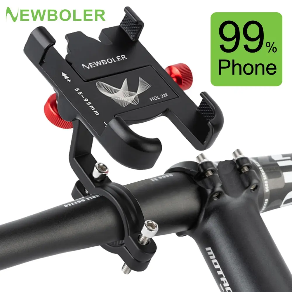 NEWBOLER MTB Phone Mount Stand Bicycle Holder 360 Degrees Rotatable ...