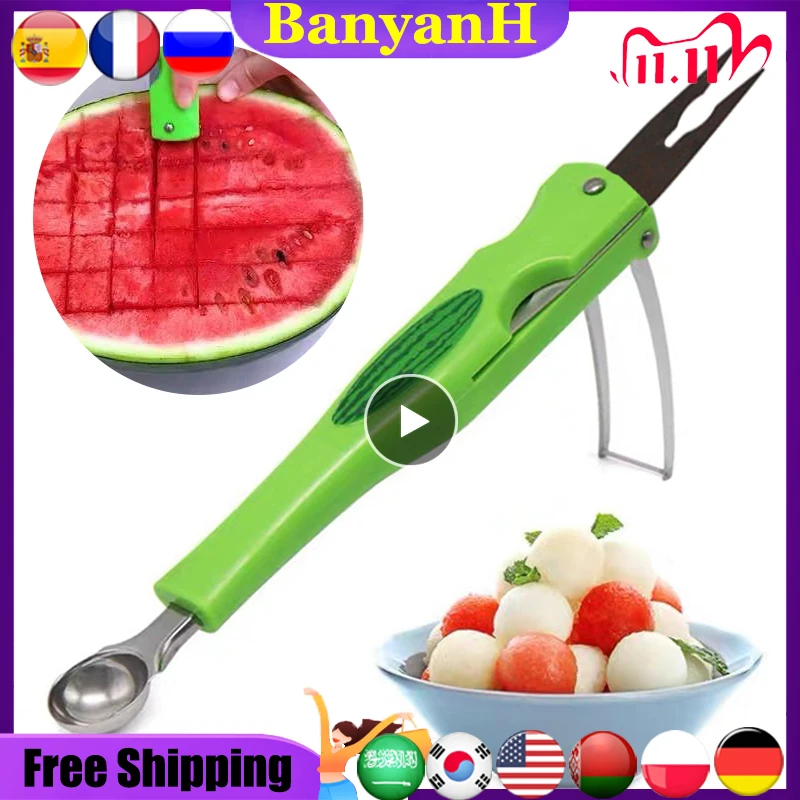 Pulp-Spoon-Fruit-Ball-Digger-3-IN-1-Watermelon-Splitter-Practical ...
