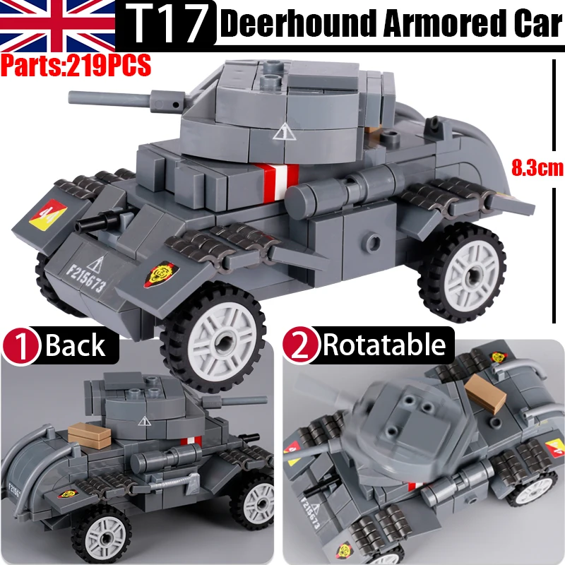 MOC-WW2-Military-UK-T17-Deerhound-Armored-Car-Building-Blocks-US ...
