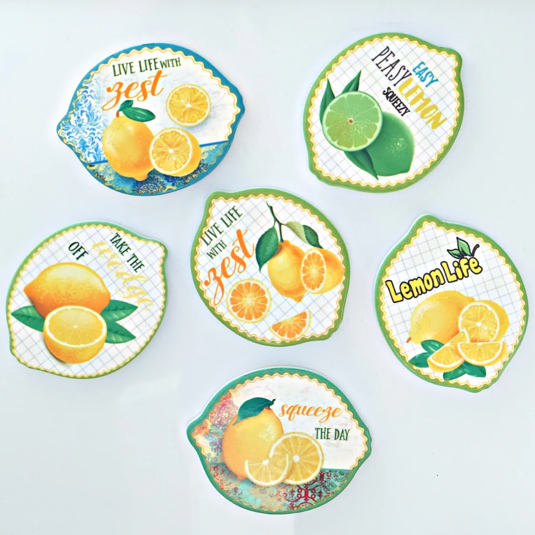 1-Pcs-Lemon-Shaped-Insulated-Coasters-Lemon-Fridge-Magnet-Refrigerator ...