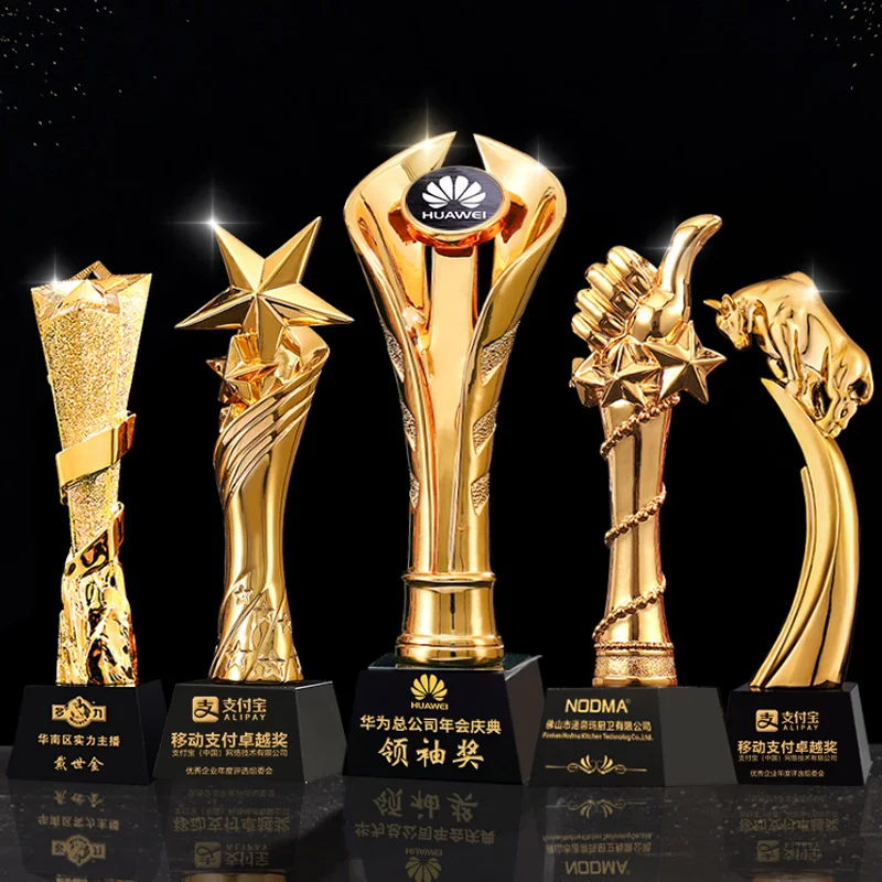 Resin-Trophy-Custom-Champion-Gold-Silver-Bronze-Five-Pointed-Star ...