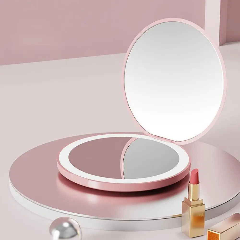 1pc-Mini-Luminous-Makeup-Mirror-Round-Portable-Foldable-Small-Compact ...